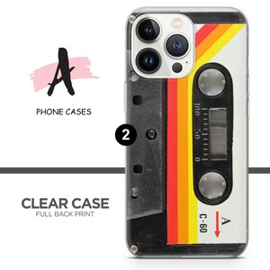 Retro Cassette Tape Phone Case Vintage Music Cover for iPhone 16 15 14 ...