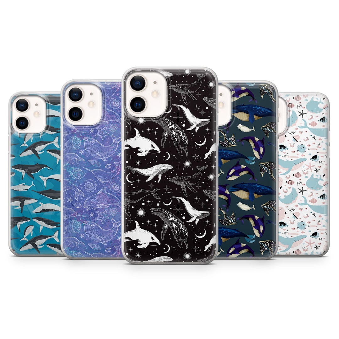 Blue Whale Phone Case Sea Life Cover for iPhone 16 Pro Max 15 14 13 12 ...