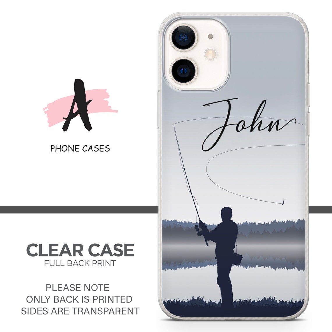 Personalized Phone Case for Fisherman Angler Gift for Her - Etsy