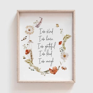 Affirmations Print, Wildflowers Affirmations Print for Kids ...