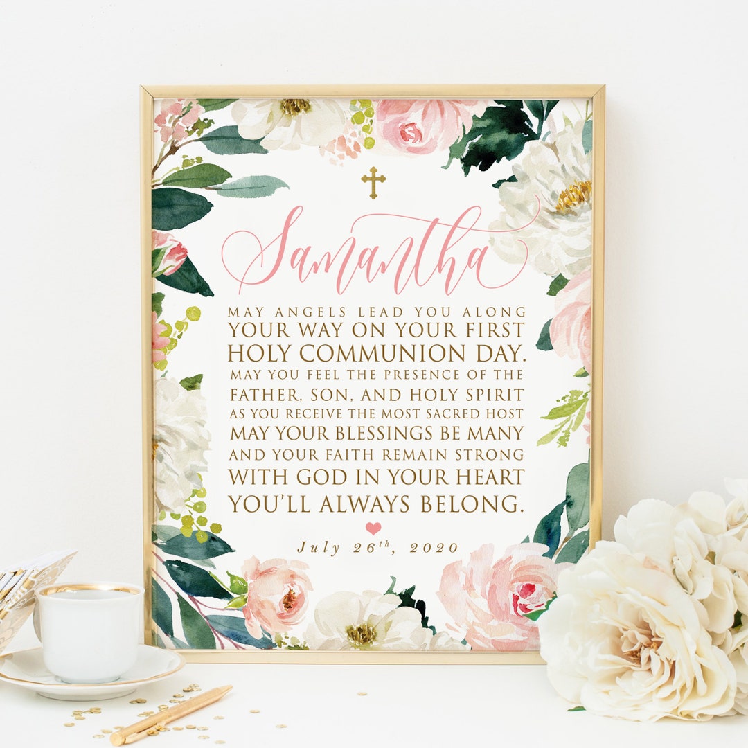 Holy Communion Gift, Personalized PRINTABLE, First Communion Gift Girl ...