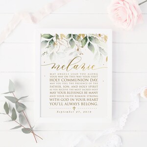 Holy Communion Gift, Personalized PRINTABLE, First Communion Gift Girl ...