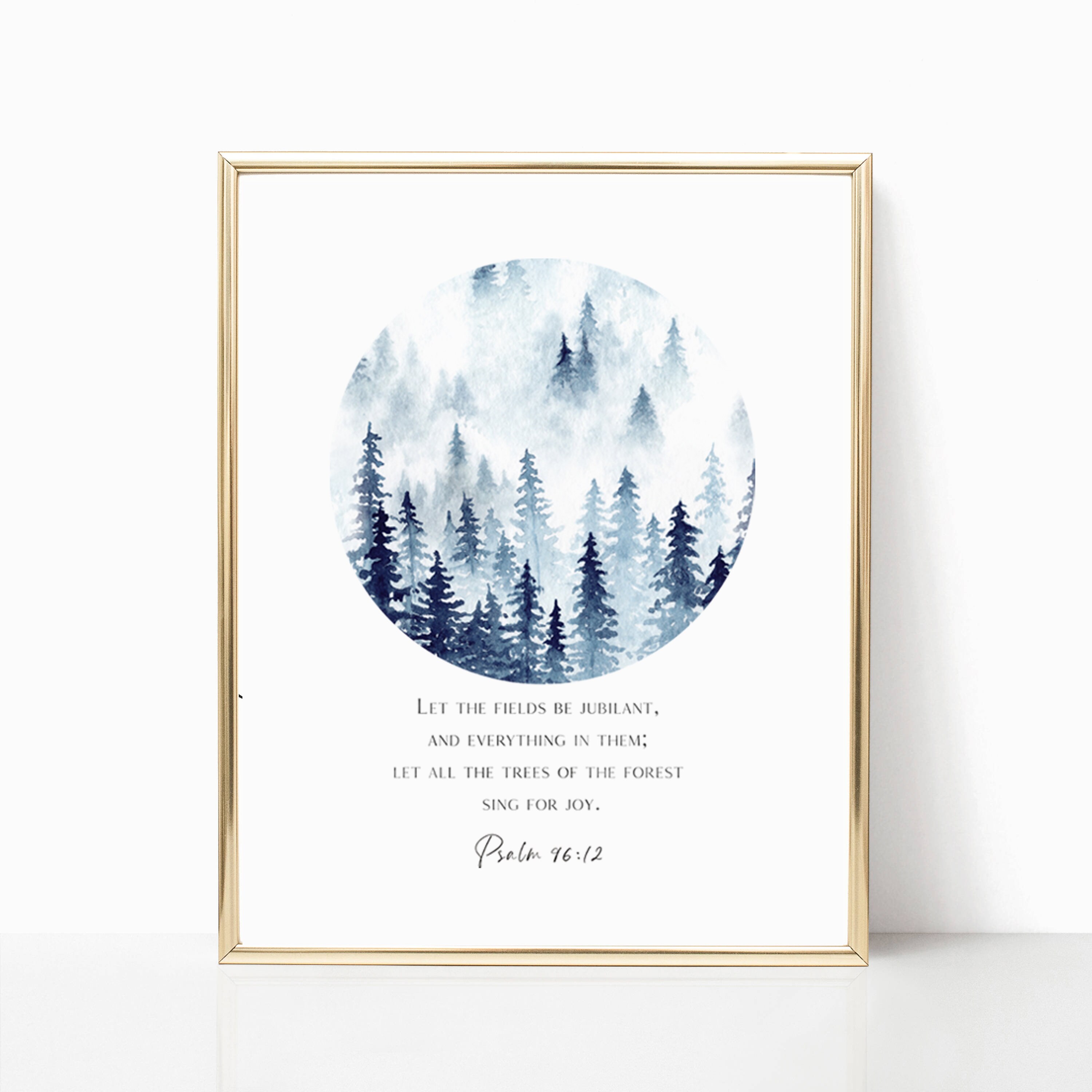 Bible Quote Prints Bible Verse Art PSALM 96:12 Christian Wall | Etsy