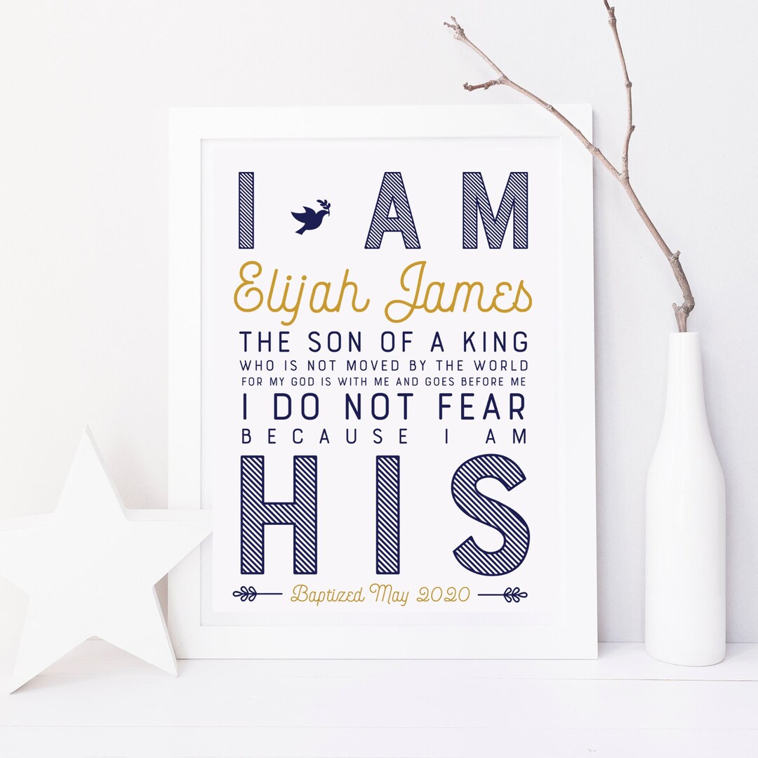 Baptism Gift Boy, Personalized PRINTABLE, Baby Boy Gift, Baptism Sign ...