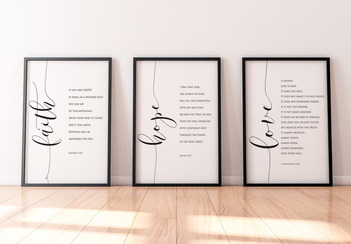 Bible Verse Art Sign Encouragement Gift Christian Wall Art | Etsy