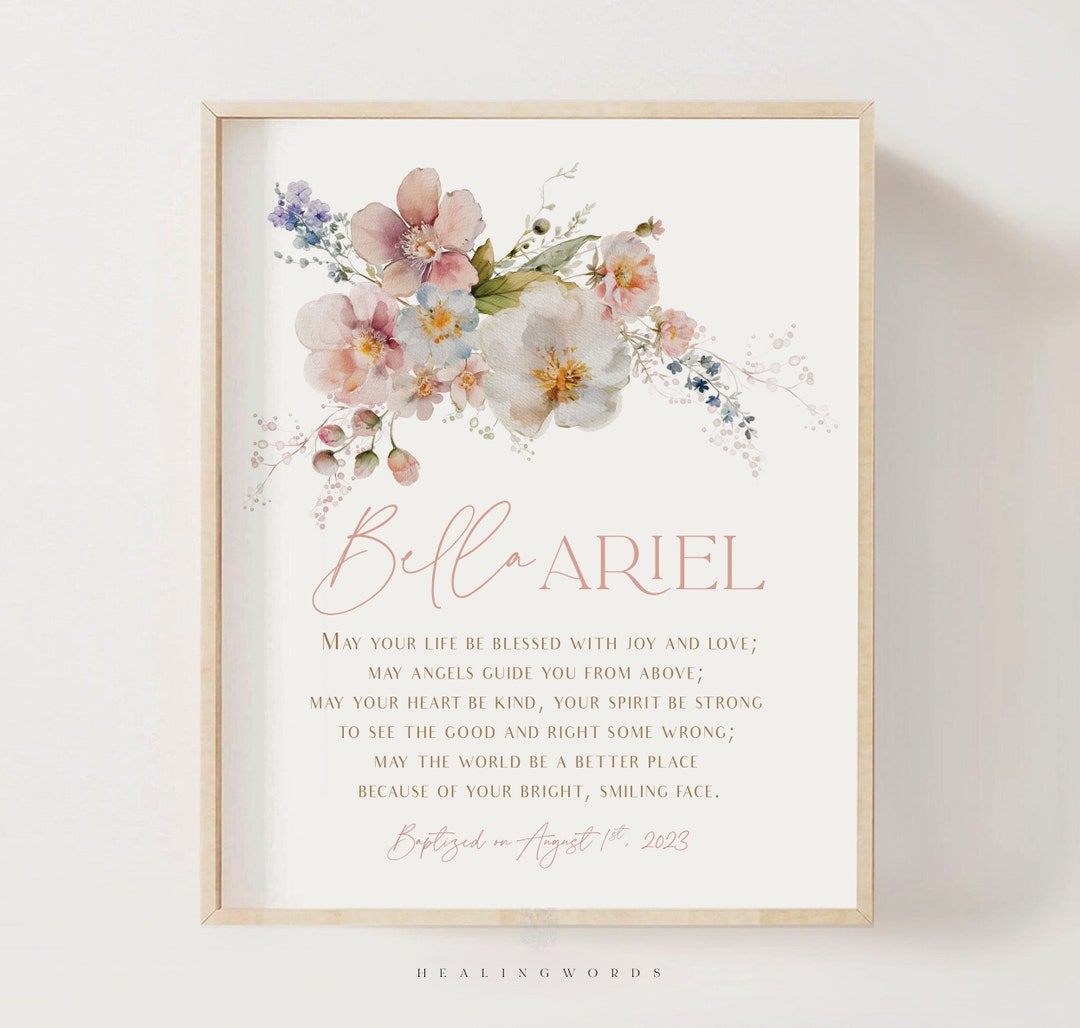 Baptism Gift Girl, Personalized PRINTABLE, Baby Girl Gift, Nursery Wall ...
