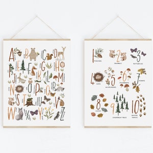 Woodland Alphabet Poster, Woodland Alphabet Print, Woodland Nursery ...