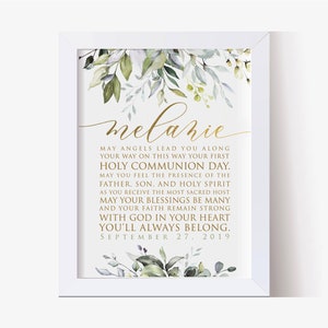 Holy Communion Gift, Personalized PRINTABLE, First Communion Gift Girl ...