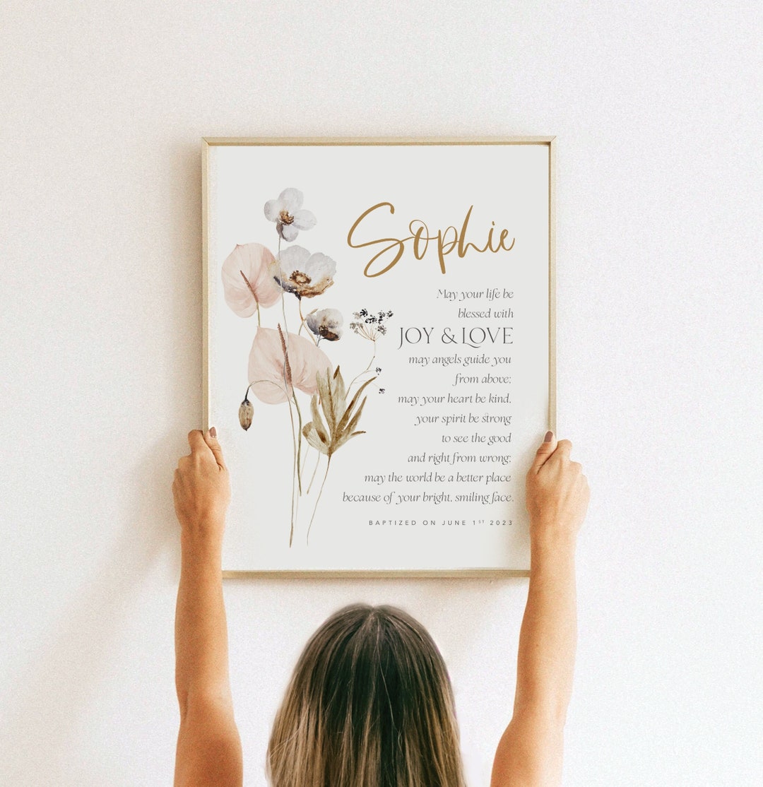Baptism Gift Girl, Personalized PRINTABLE, Baby Girl Gift, Nursery Wall ...
