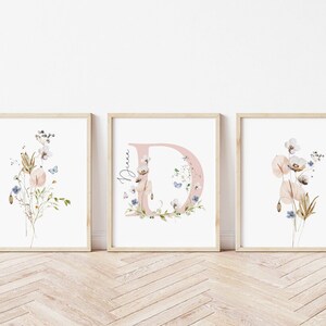 Custom Floral Initial Print, Custom Wildflower Prints, Personalized ...