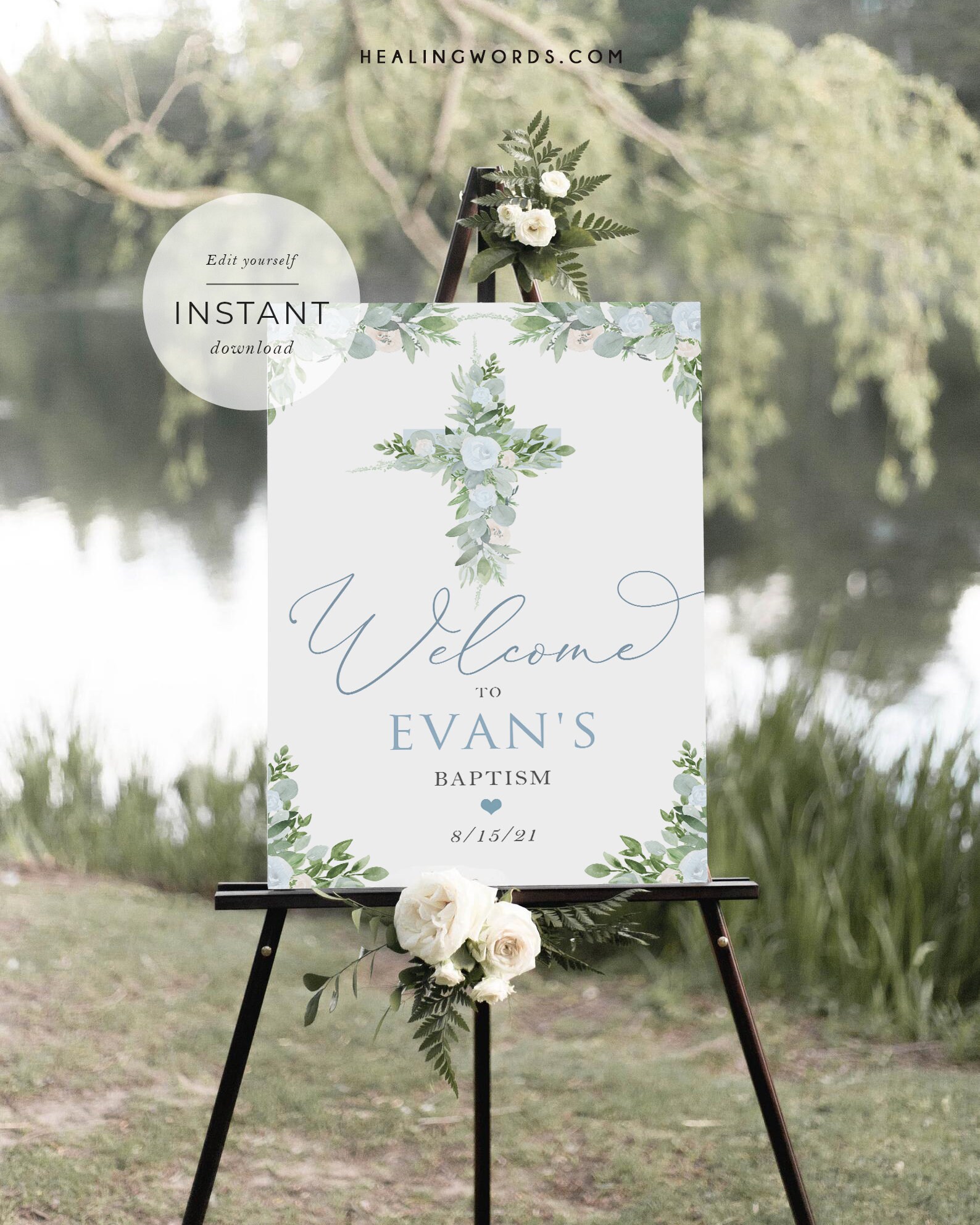 Welcome Sign Boy, Welcome Sign Template, DIY Welcome Sign, Editable ...