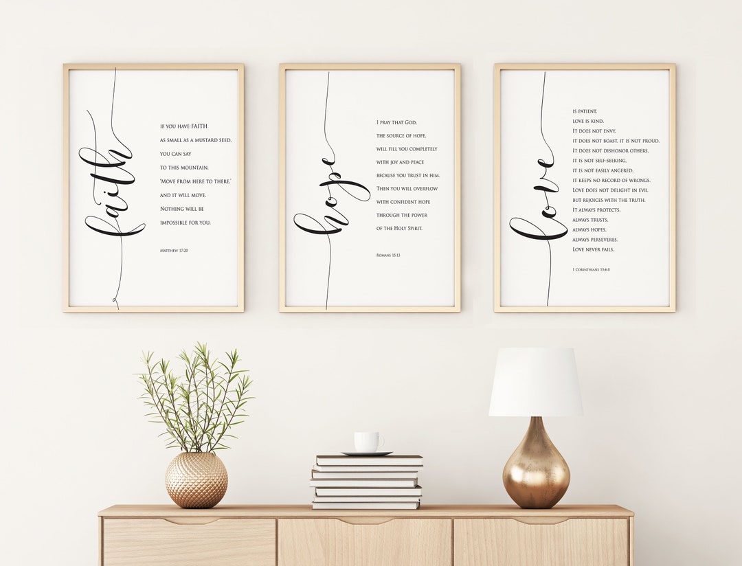 Bible Verse Art Sign, Encouragement Gift, Christian Wall Art, FAITH ...