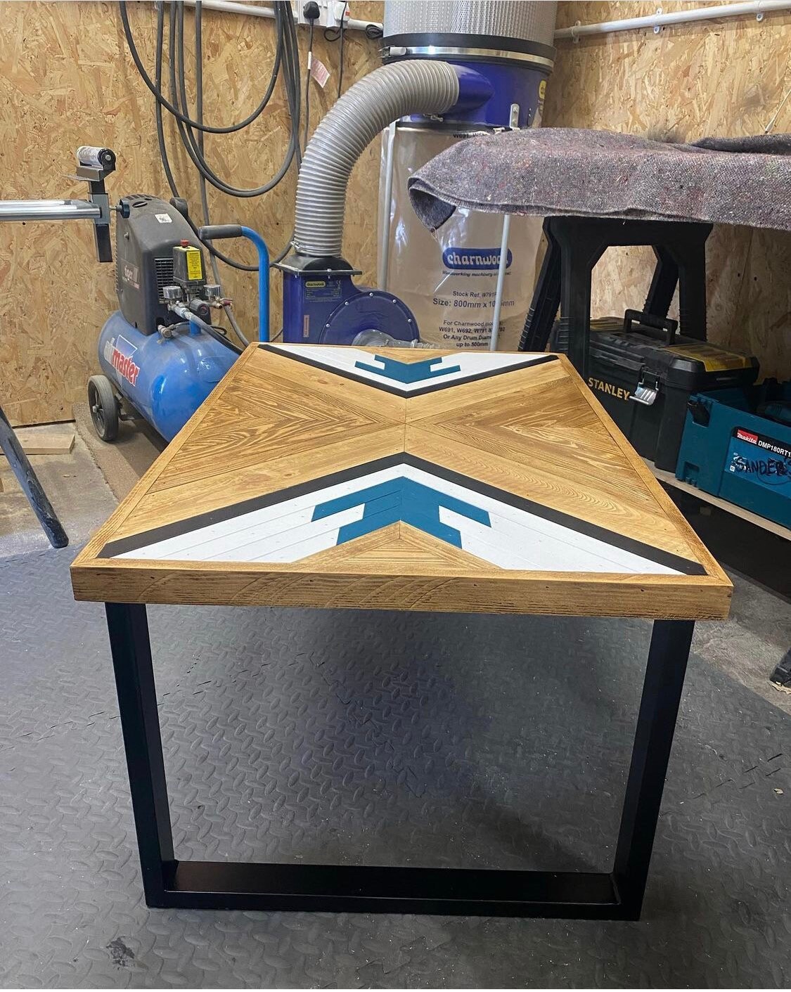 Modern Rustic Coffee Table With Steel Box Frame Legs - Etsy UK