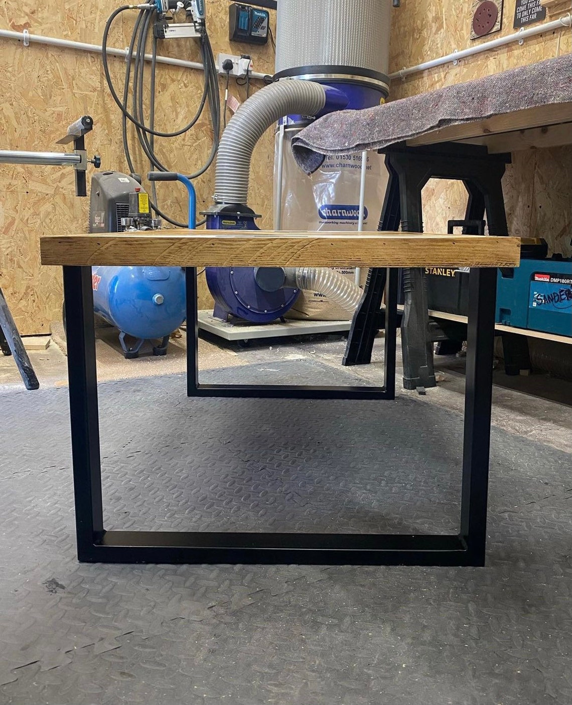 Modern Rustic Coffee Table With Steel Box Frame Legs - Etsy UK