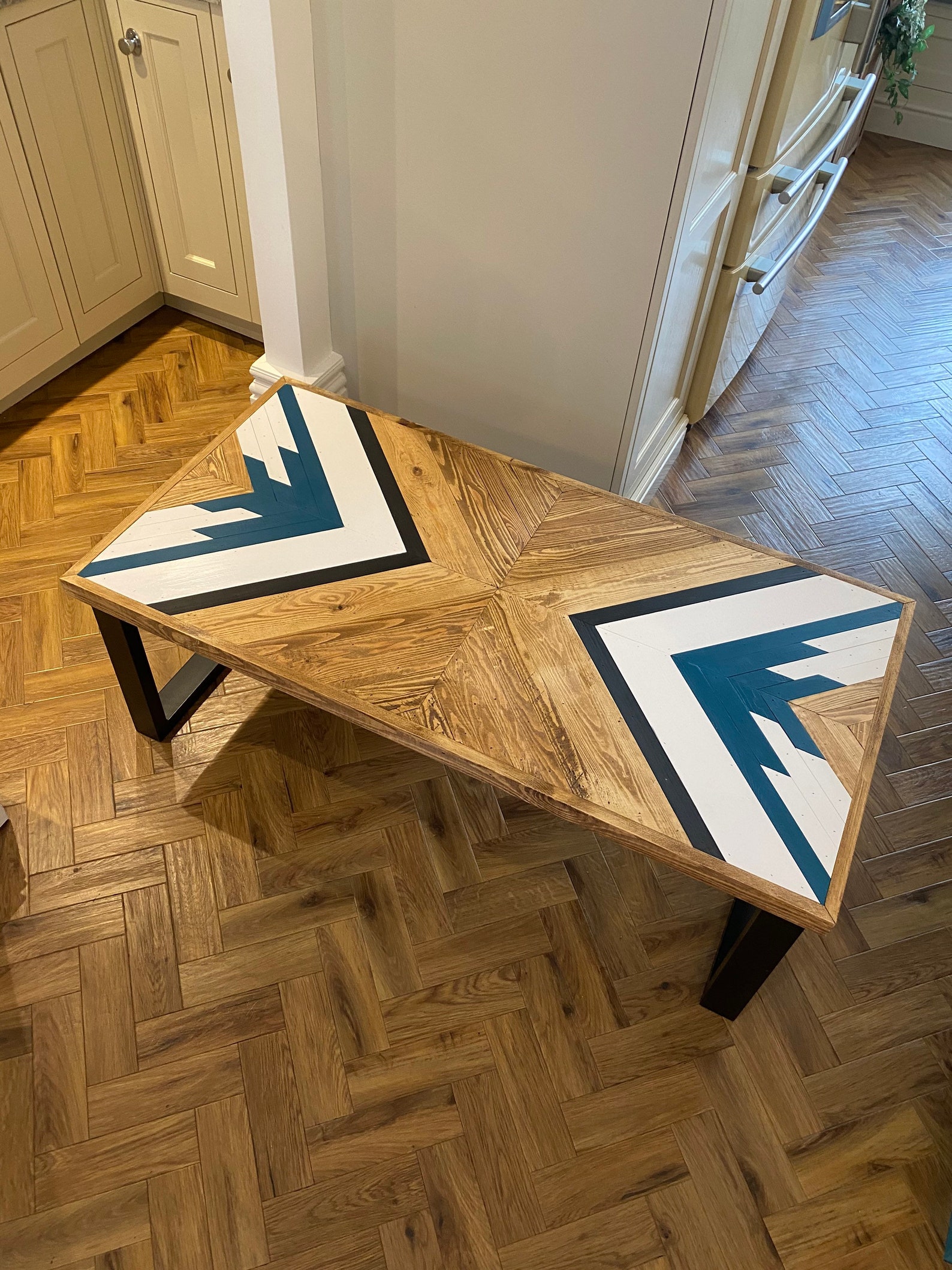 Modern Rustic Coffee Table With Steel Box Frame Legs - Etsy UK