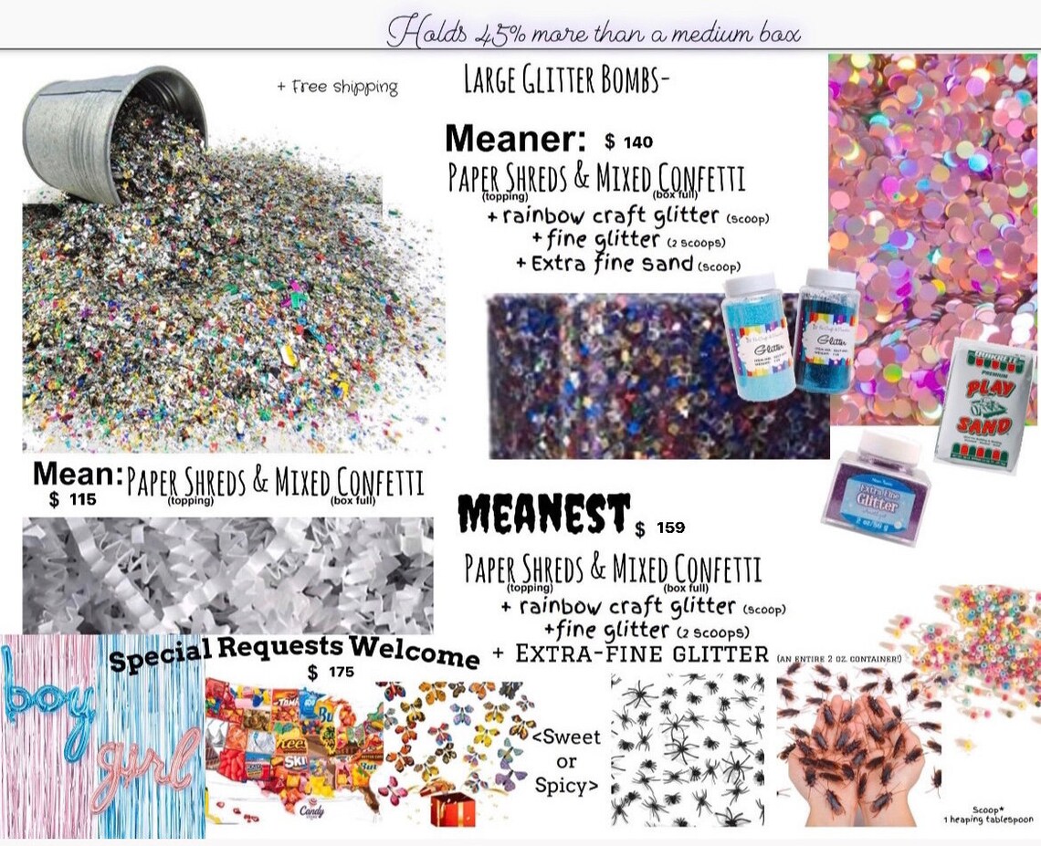 Large Surprise Box Glitter Bomb Anonamous Prank Packages - Etsy