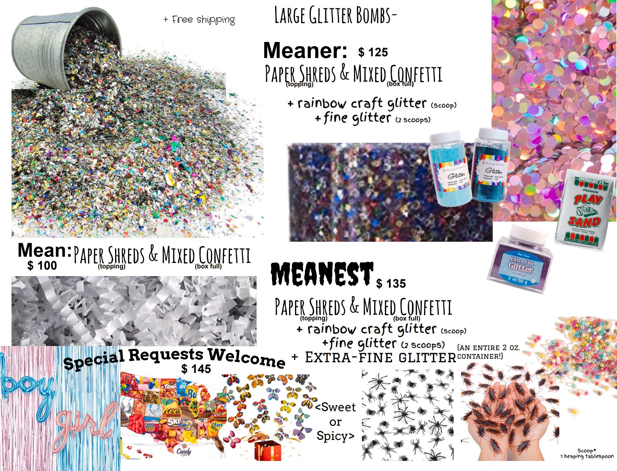 Large Surprise Box Glitter Bomb Anonamous Prank Packages - Etsy
