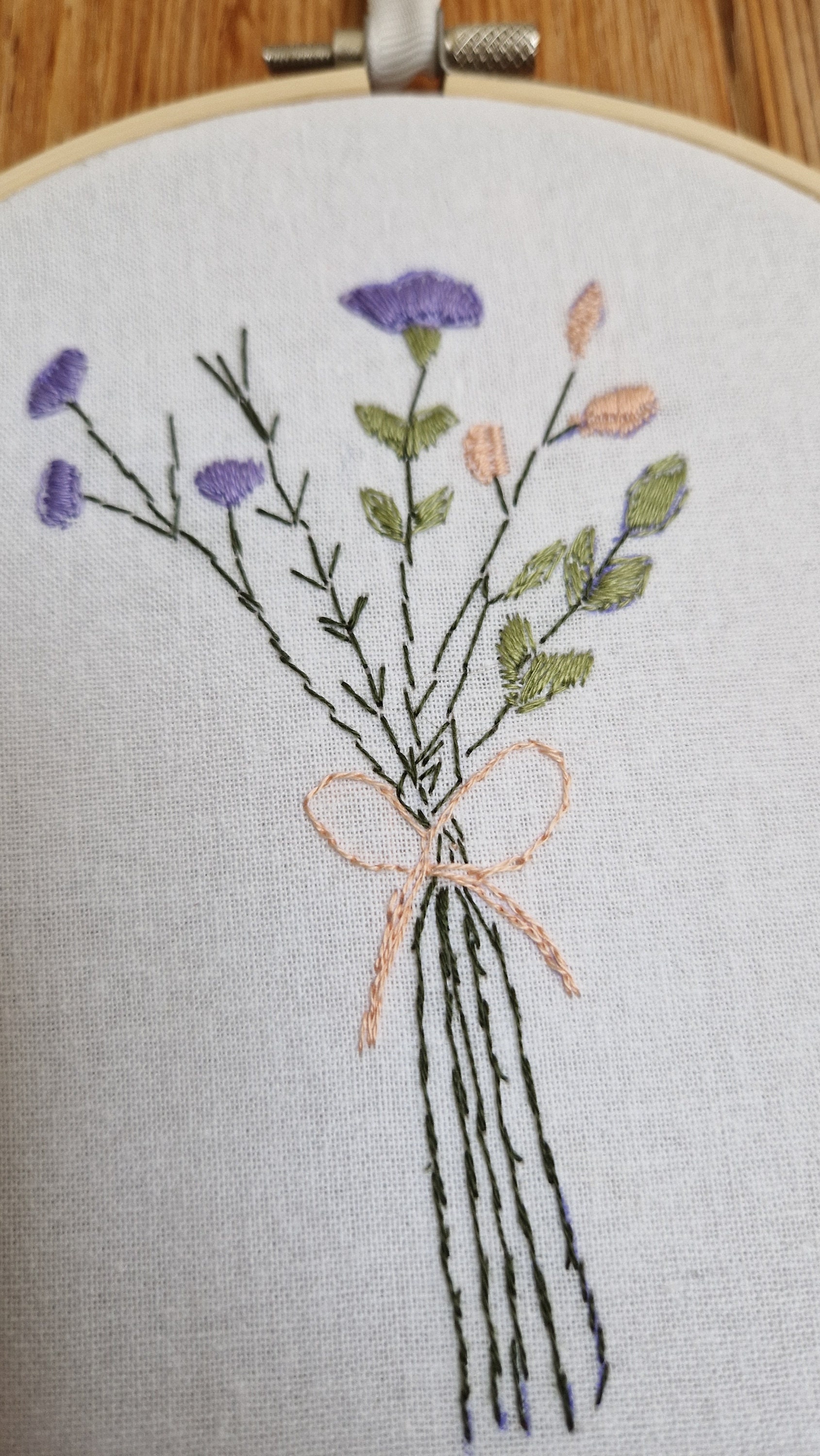 Completed Floral Bouquet Embroidery Hoop Picture - Etsy