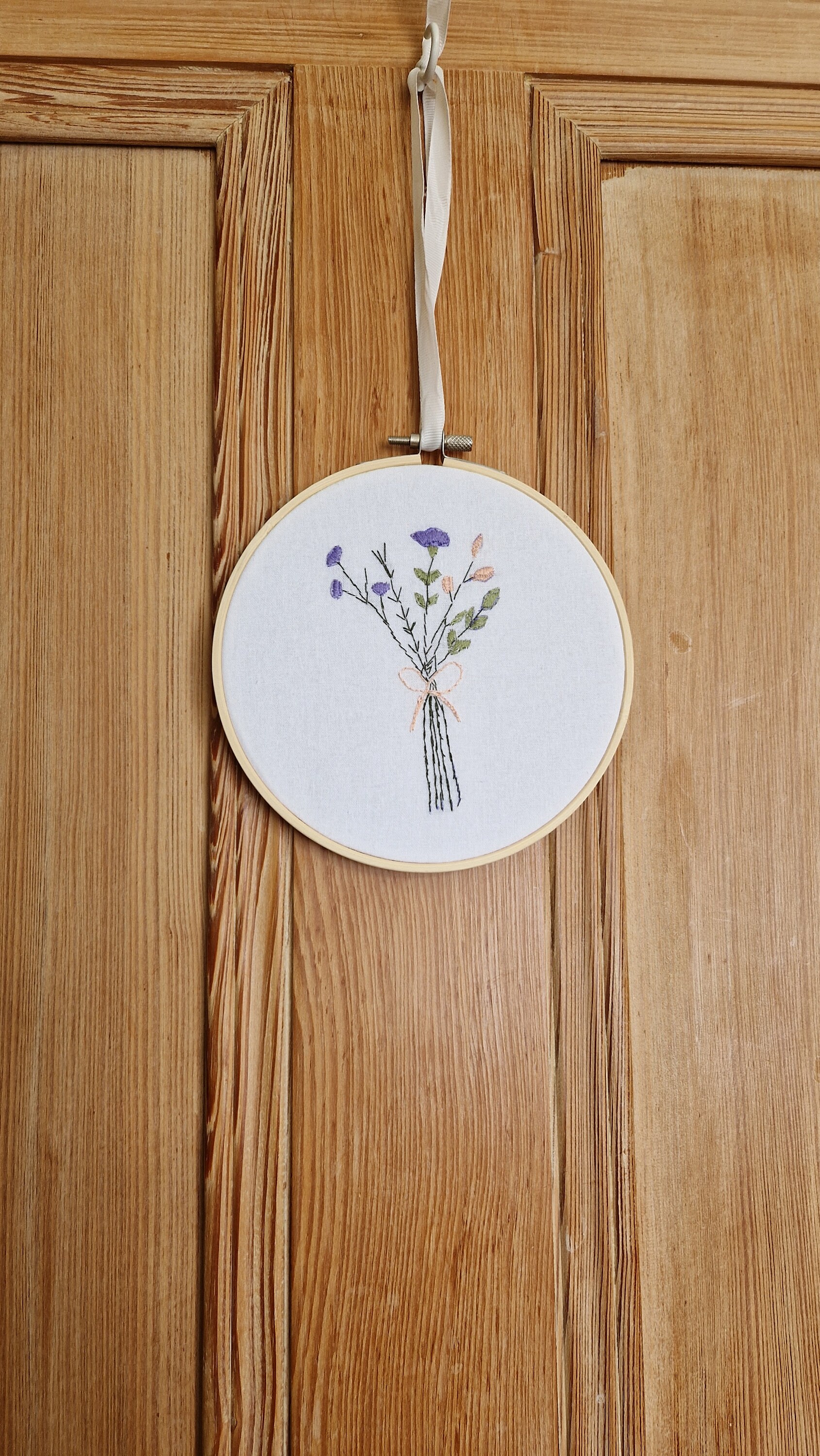 Completed Floral Bouquet Embroidery Hoop Picture - Etsy