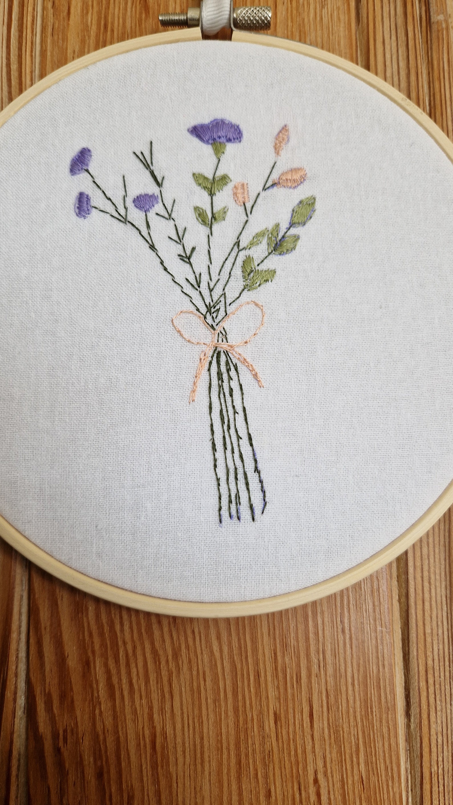 Completed Floral Bouquet Embroidery Hoop Picture - Etsy