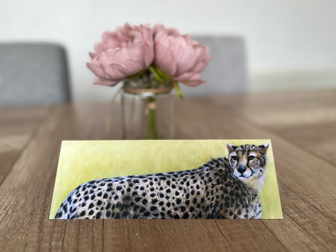 Cheetah Card Greetings Card Art Print - Etsy
