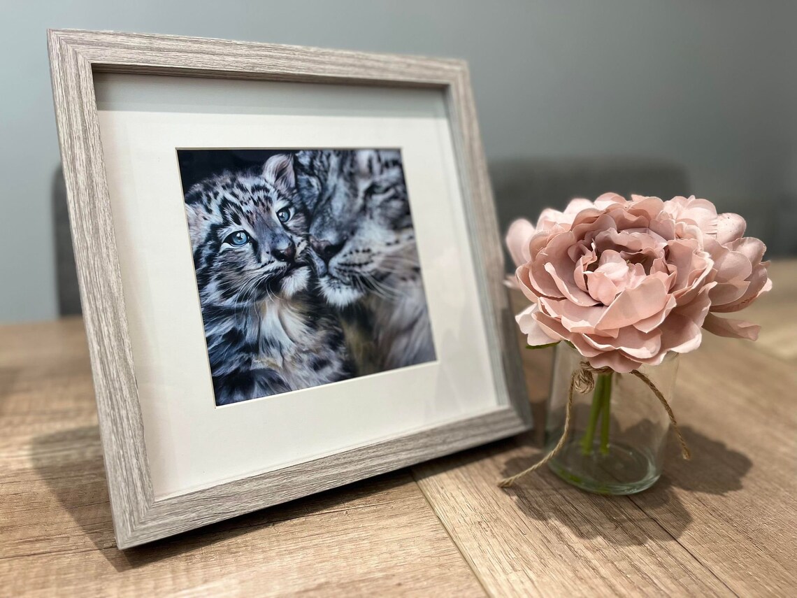 Snow Leopard Greeting Card Fine Art Print Big Cat Wildlife Painting ...