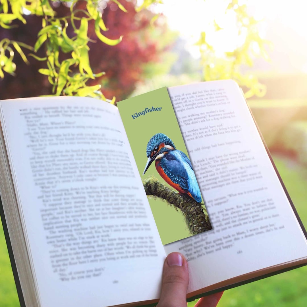 Kingfisher Bookmark Art Print, Book Accessories for Birdwatchers ...