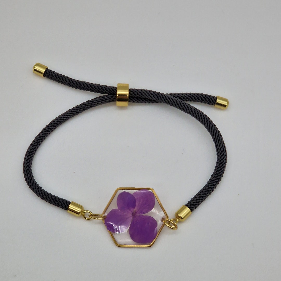 Purple Hydrangea Bracelet.valentine Love Me Gift.love Bracelet.infinity ...