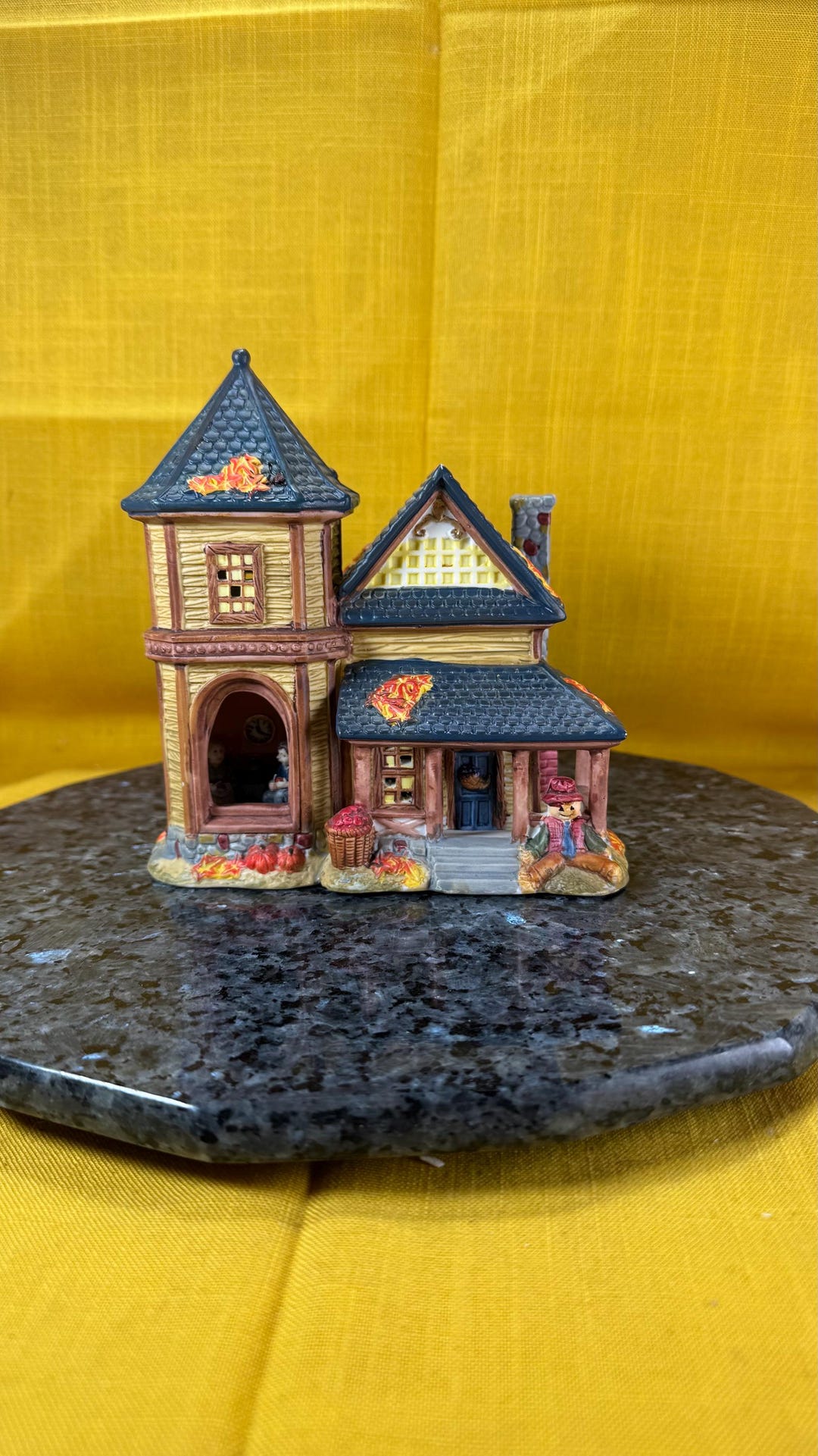 Fall Themed Porcelain Light up House When It’s Lit up You Can See the ...