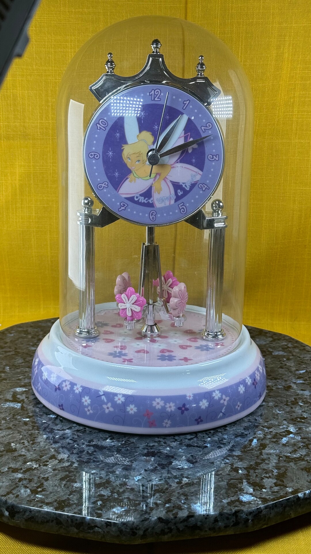 Tinker Bell Moving Dome Clock Runs on Batteries and Parts Spin Fun for ...