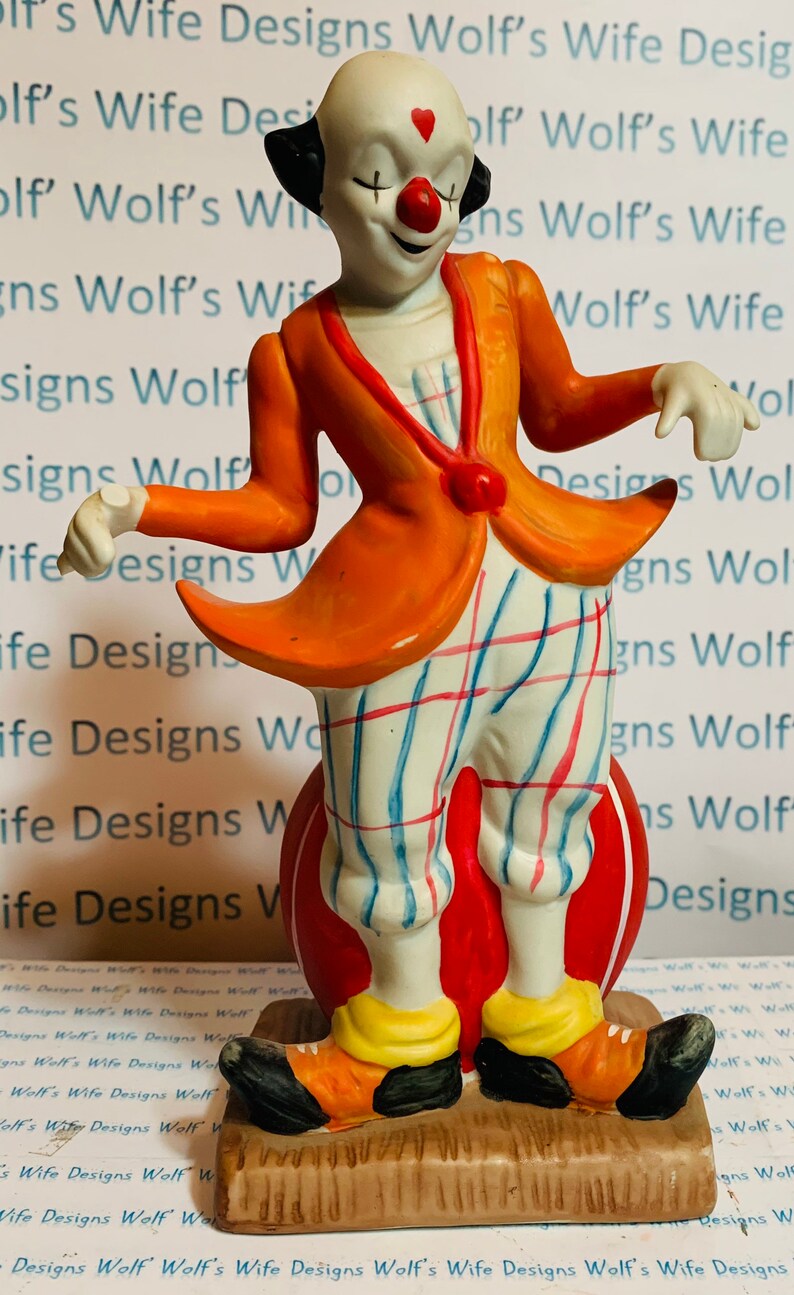 Porcelain Clown With Big Red Ball and a Heart on Its Forehead - Etsy