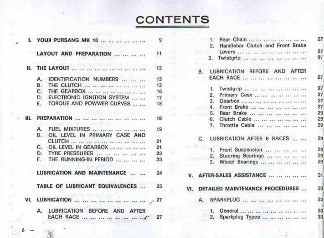 1977 Bultaco Pursang MK10 250 370 Models 192 193 Owners Manual 40 Pages ...