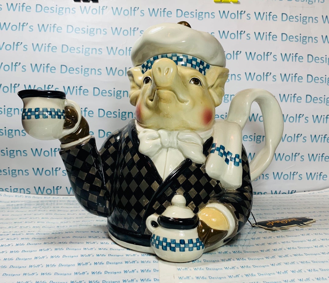 Dept 56. Jam-bon Pig Tea Pot Vintage Rare Hard to Find Chipped Please ...