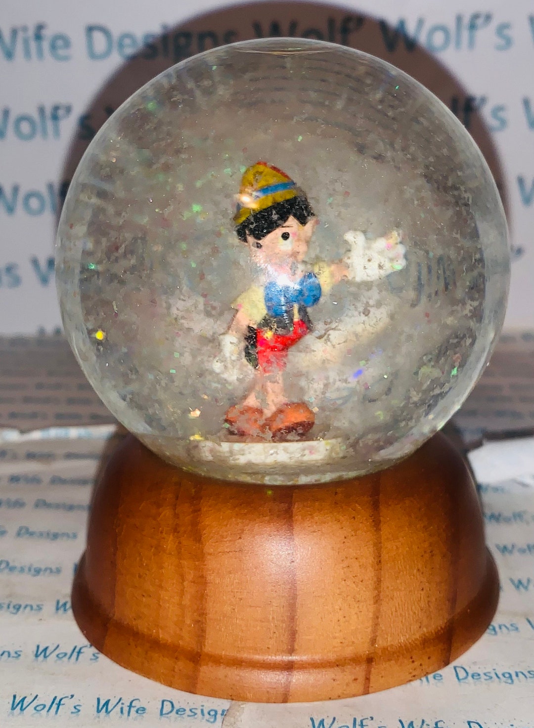 NE First Edition Crystal Snow Globe Disney Snow Globe Pinocchio Cloudy ...