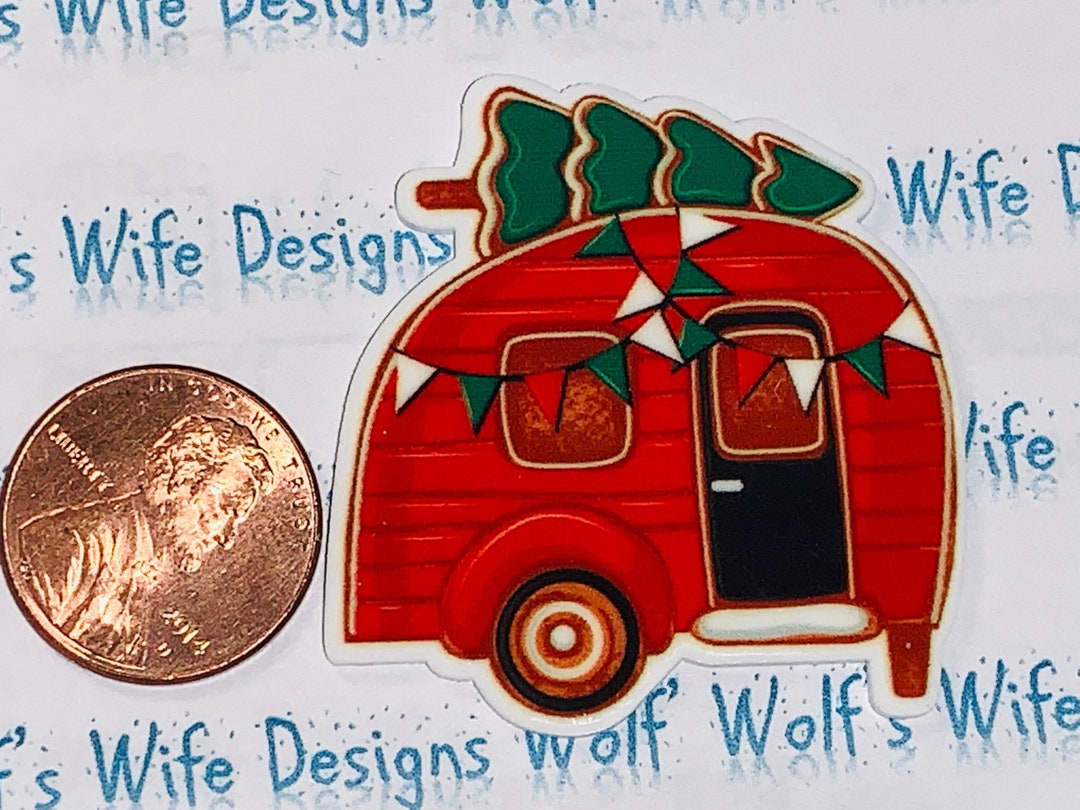 Little Red Camper Trailer Christmas Tree Flatback Planar Resin Flat ...