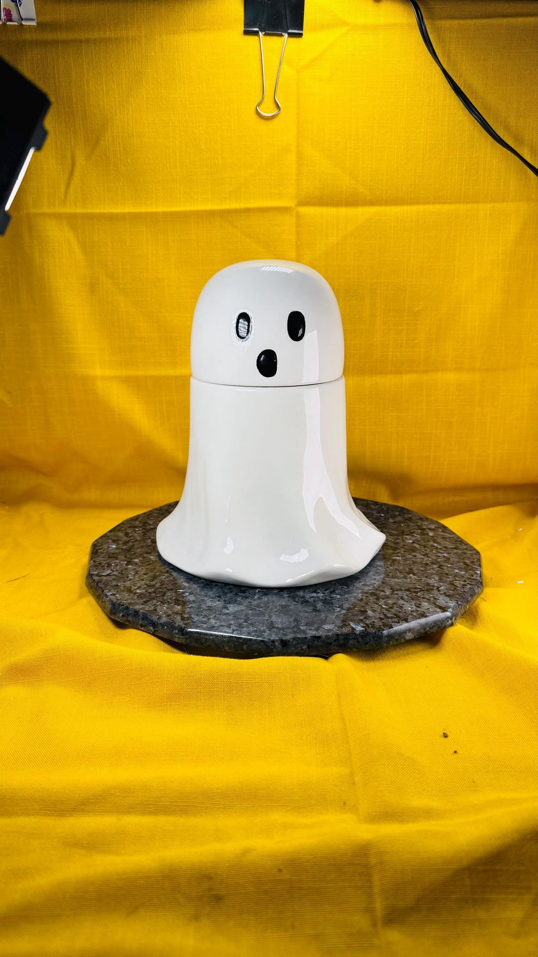 Ceramic Ghost Cookie Jar Has Some Grazing Whick is Small Cracks in the ...