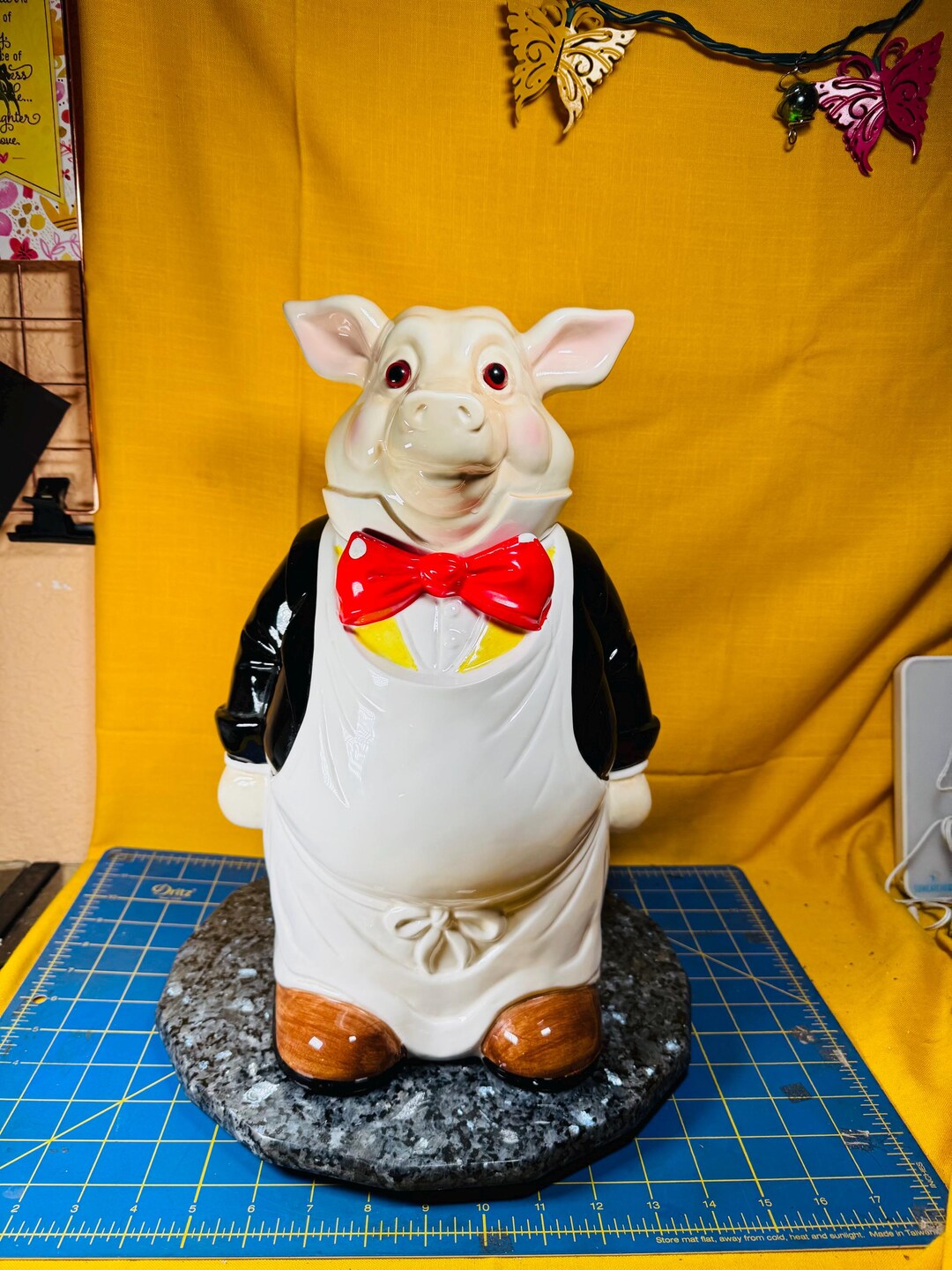 Sigma Porcelain Pig Cookie Jar Pig Waiter Porcelain Cookie Jar - Etsy