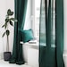 Linen Curtains in Midnight Blue, Linen Curtain Drape, Navy Rod Pocket ...