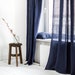 Linen Curtains in Midnight Blue, Linen Curtain Drape, Navy Rod Pocket ...