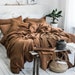 Linen Bedding Set in Walnut. Duvet Cover and 2 Pillowcases Set. King ...