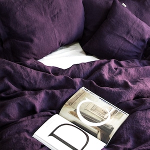 Linen Duvet Cover in Plum. King, Queen, Twin, Full, Double, Single ...