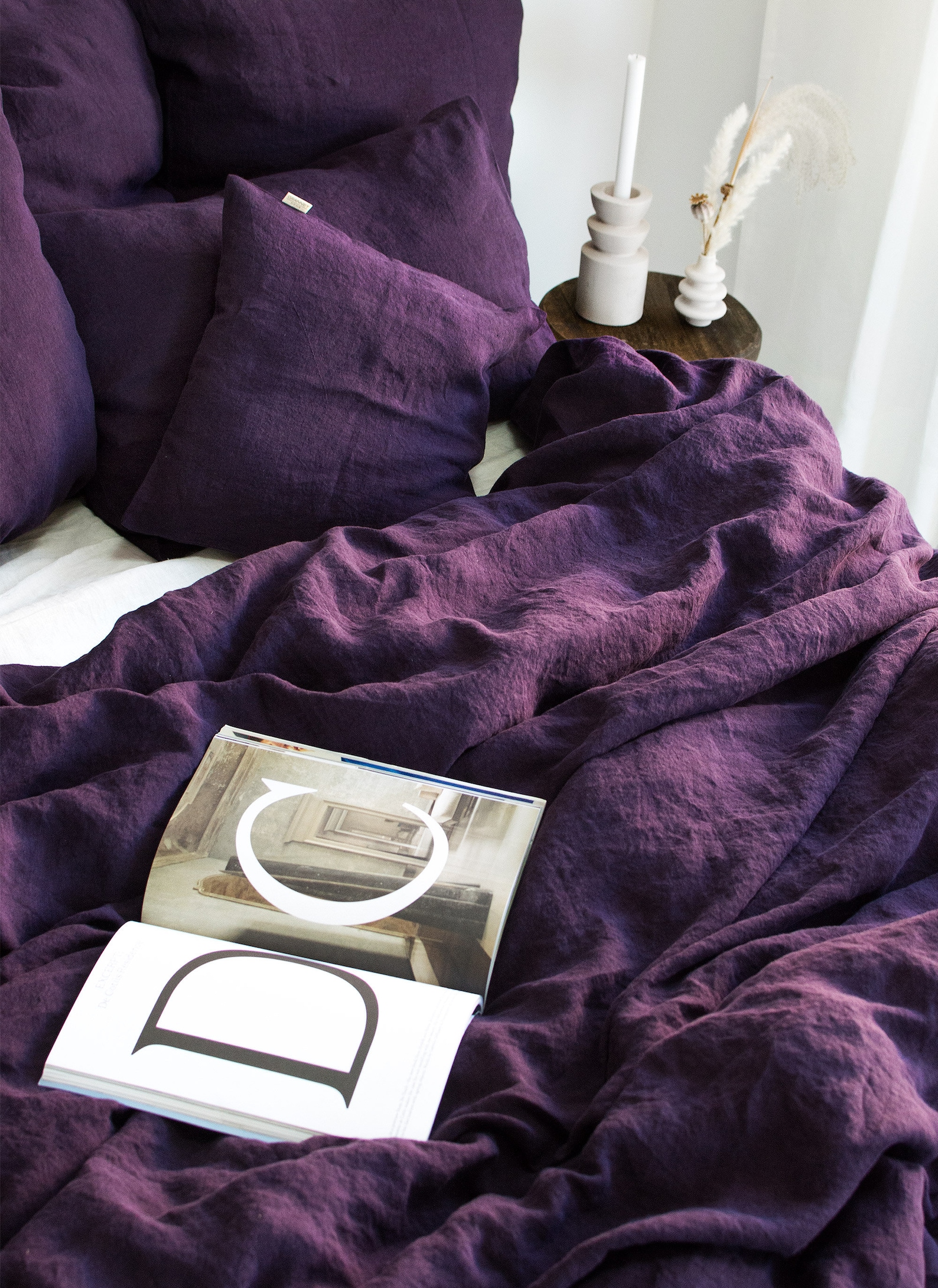 Linen Duvet Cover in Plum. King, Queen, Twin, Full, Double, Single ...