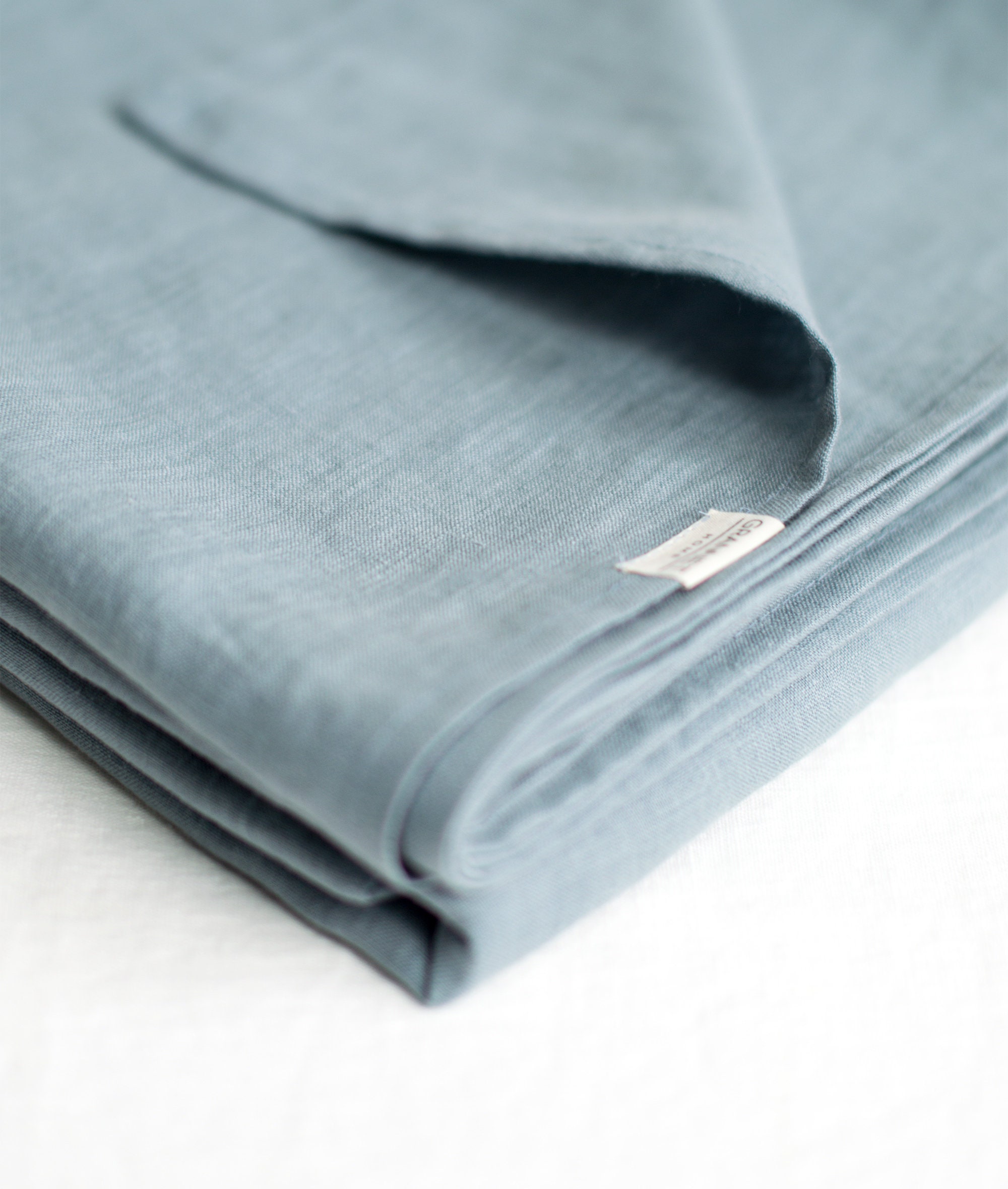 DUSTY BLUE LINEN Sheet Set. Fitted Sheet Flat Sheet & 2 - Etsy