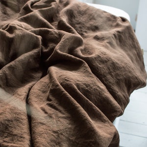 Linen Duvet Cover in Walnut. King, Queen, Twin, Full, Double, Single ...
