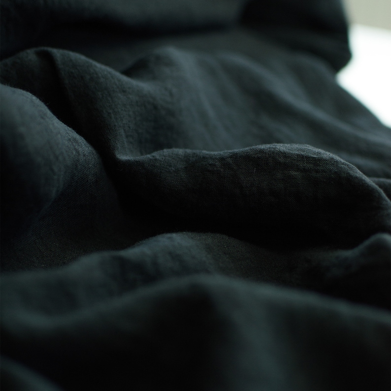 Linen Bedding Set in Space Black. 3 Piece Set in King Queen - Etsy