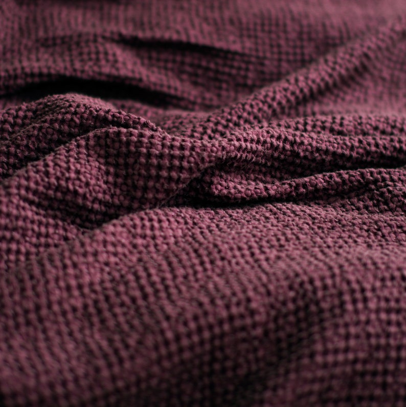 BURGUNDY LINEN BABY Blanket. Deep Ruby Waffle Linen Throw - Etsy