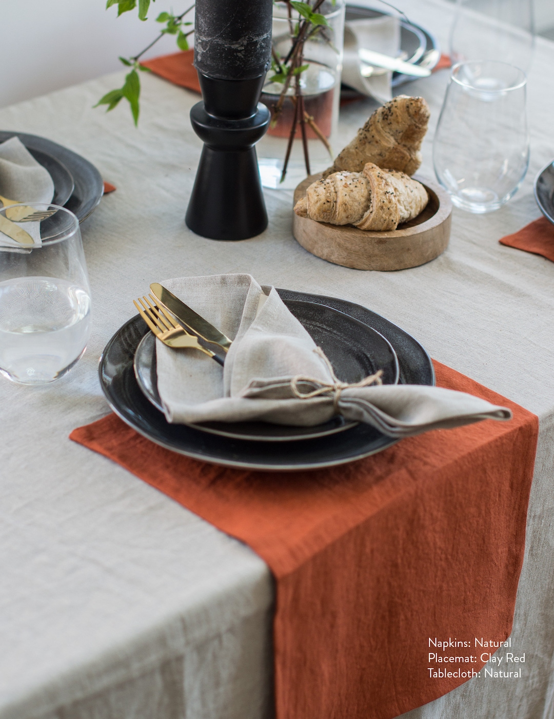 Custom Linen Napkins in Many Colors and Sizes, Set of 4, 6, 50. Washed ...