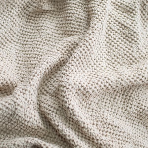Waffle Blanket in Cream Color. Extra Soft Waffle Throw Blanket. Linen ...