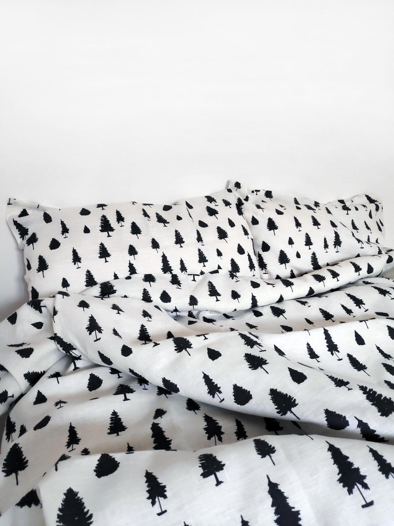 Linen Bedding With Christmas Trees. 3 Piece Set. Pine Tree | Etsy