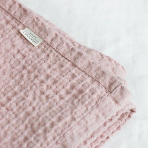 DUSTY ROSE WAFFLE Coverlet. Softened Linen Waffle Coverlet in - Etsy